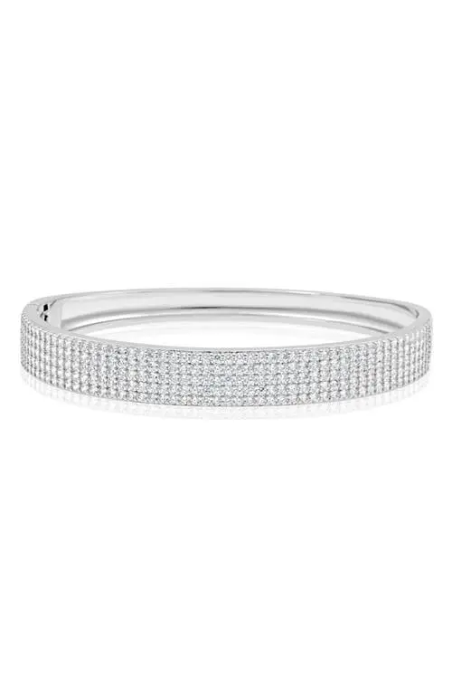 SHYMI Five Row Pavé Bangle Bracelet - Silver