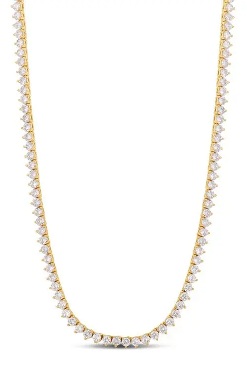 SHYMI Three Prong Round Tennis Necklace - Gold