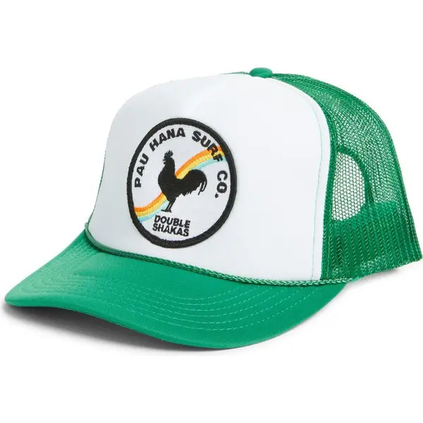 FRIDAY FEELIN’ Pau Hana Surf Patch Trucker Hat - Green Split