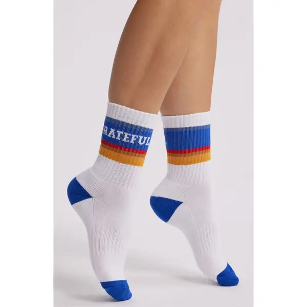 FRIDAY FEELIN’ Grateful Crew Socks - White