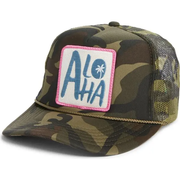 FRIDAY FEELIN’ Aloha Patch Trucker Hat - Camo