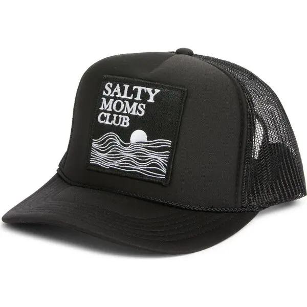 FRIDAY FEELIN’ Salty Moms Club Patch Trucker Hat - Black