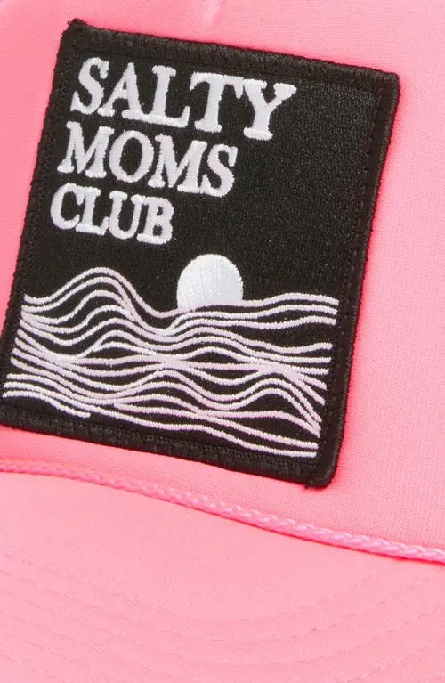 FRIDAY FEELIN’ Salty Moms Club Patch Trucker Hat - Pink