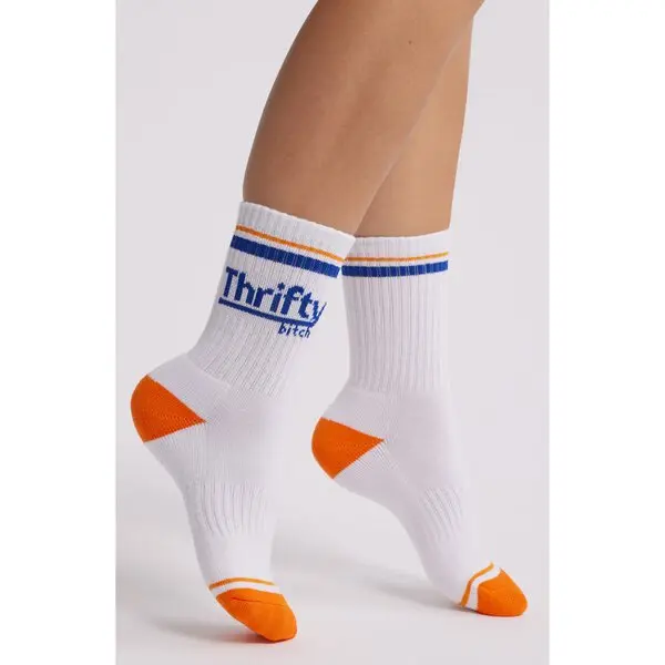 FRIDAY FEELIN’ Crew Socks - White