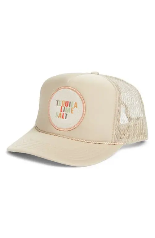 FRIDAY FEELIN’ Tequila Lime Salt Patch Trucker Hat - Tan