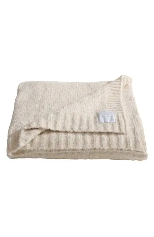 CALVIN KLEIN HOME Sweater Knit Throw Blanket - Natural