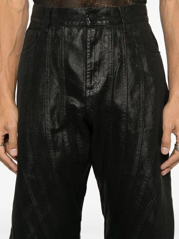 MUGLER Waxed Jeans - Black