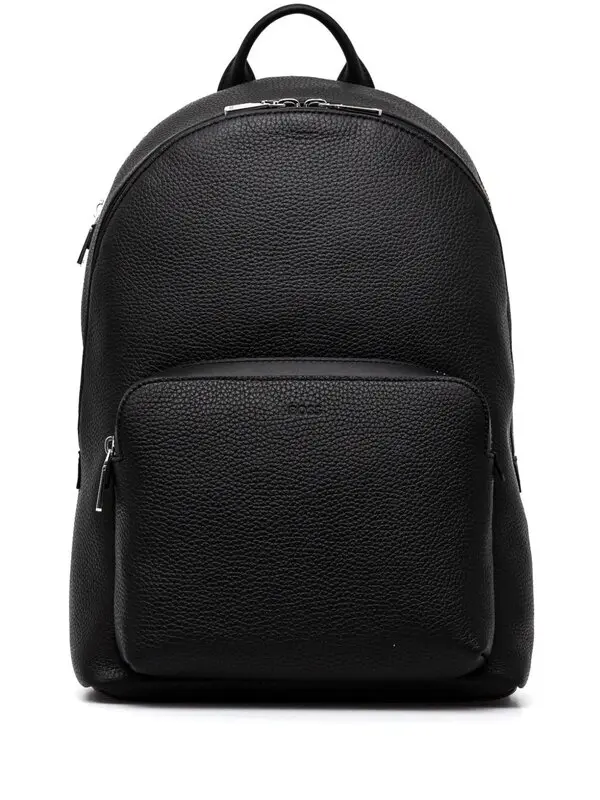 BOSS Grained Leather Backpack - Black