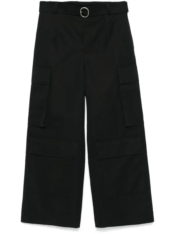 JIL SANDER Belted Cargo Trousers - Black