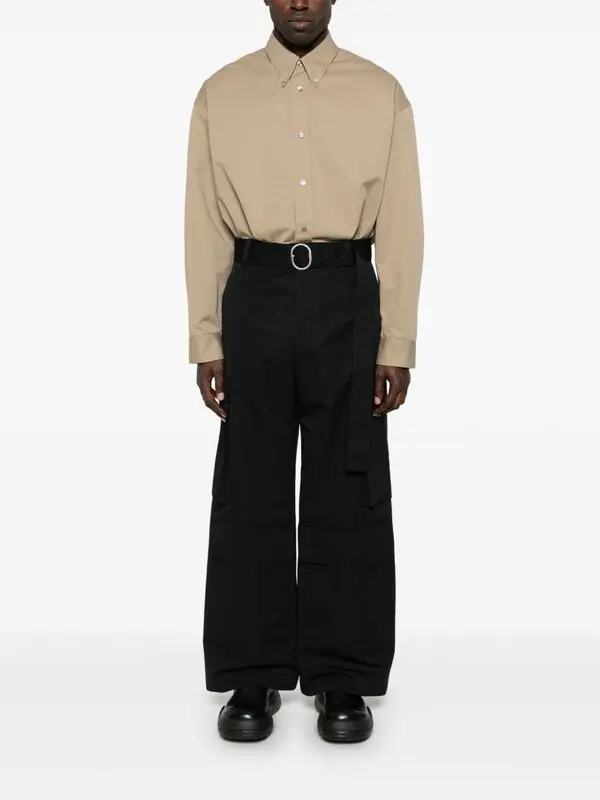 JIL SANDER Belted Cargo Trousers - Black