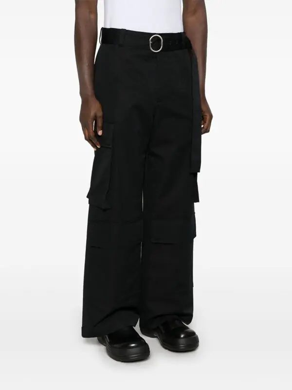 JIL SANDER Belted Cargo Trousers - Black