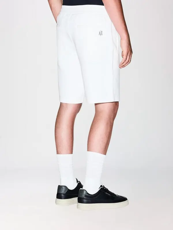 Armani Exchange Logo Embroidered Drawstring Shorts - White