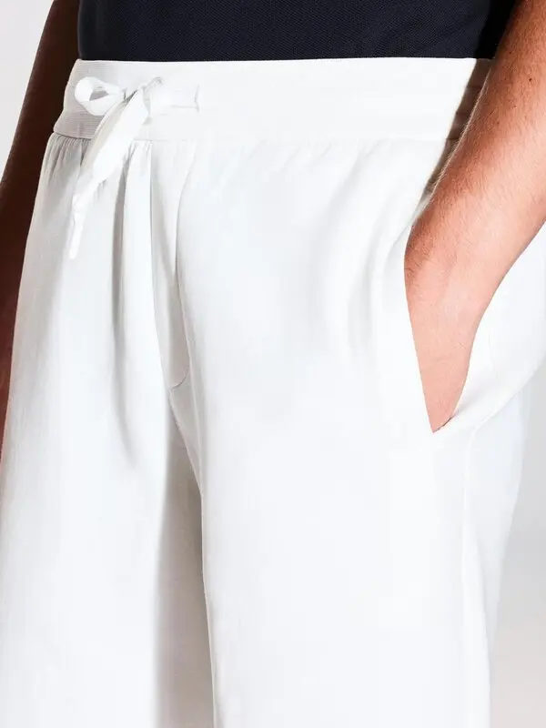 Armani Exchange Logo Embroidered Drawstring Shorts - White
