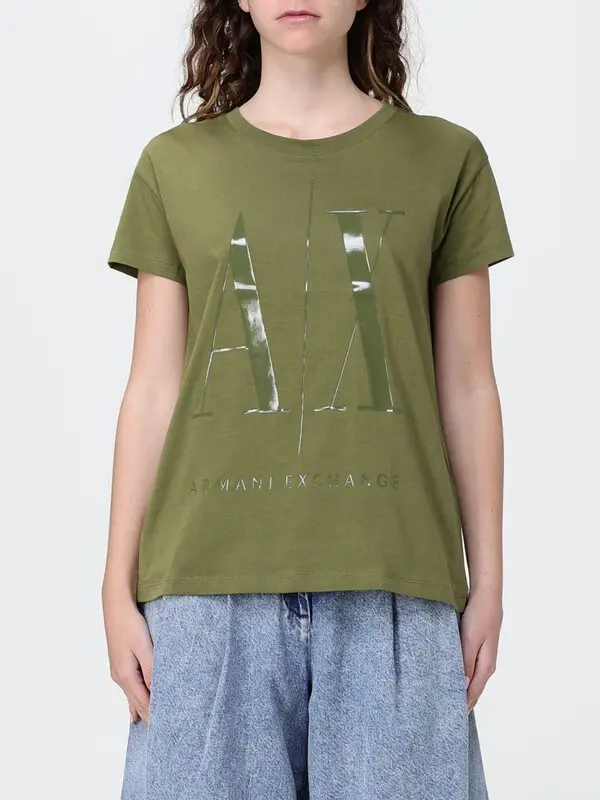 Armani Exchange T-shirt With Logo Detail - Kaki