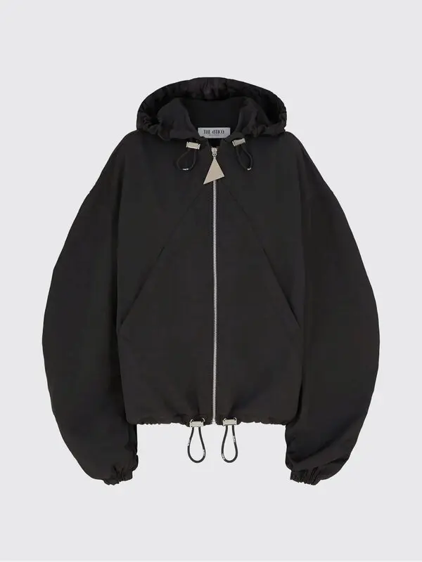 Attico Cropped Hooded Relaxed Fit Bomber Jacket - Black