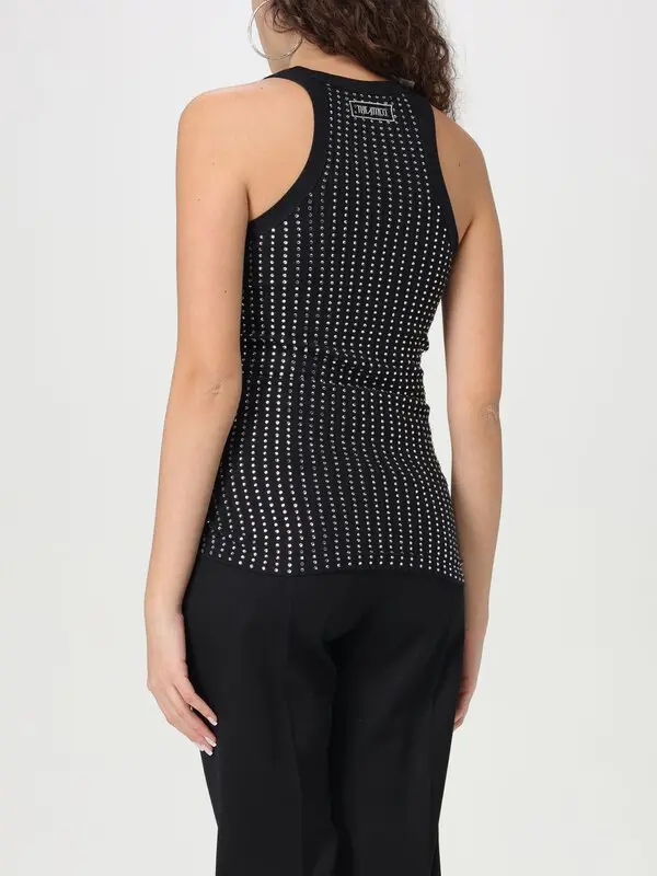Attico Embellished Crewneck Top - Black