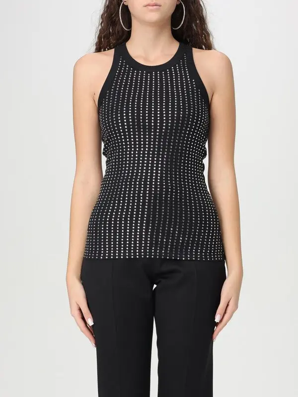 Attico Embellished Crewneck Top - Black