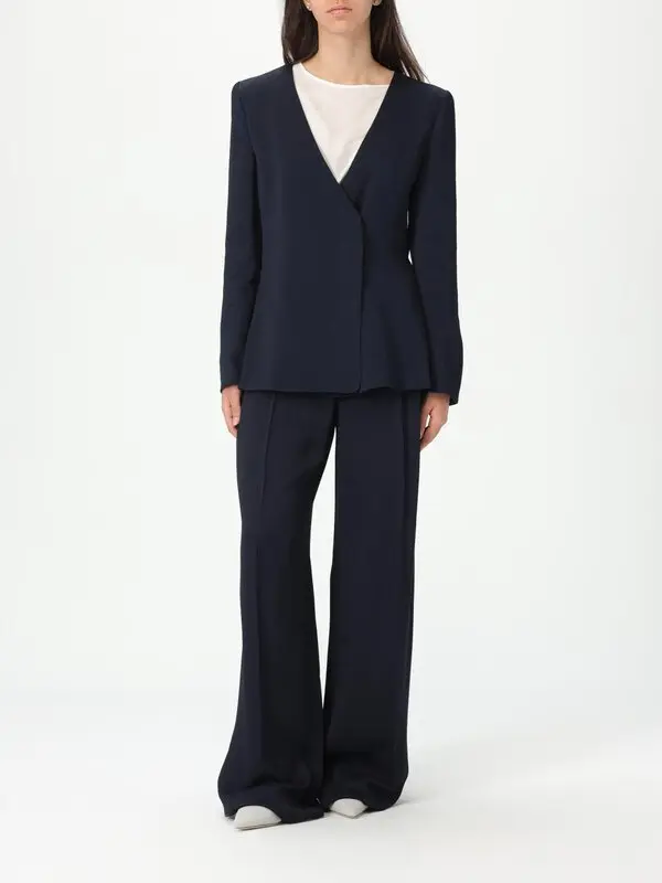 Emporio Armani Wide Leg Trousers - Navy
