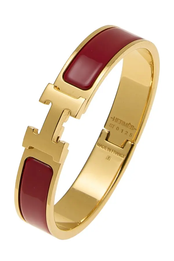 Hermès Enamel Clic-clac 'h' Bracelet - Red