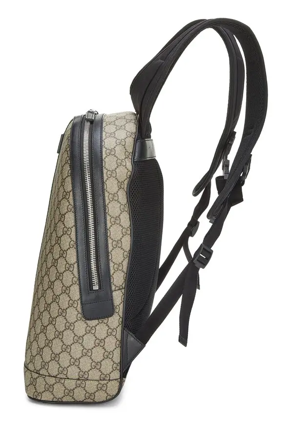 Gucci Original Gg Supreme Canvas Web Backpack - Black