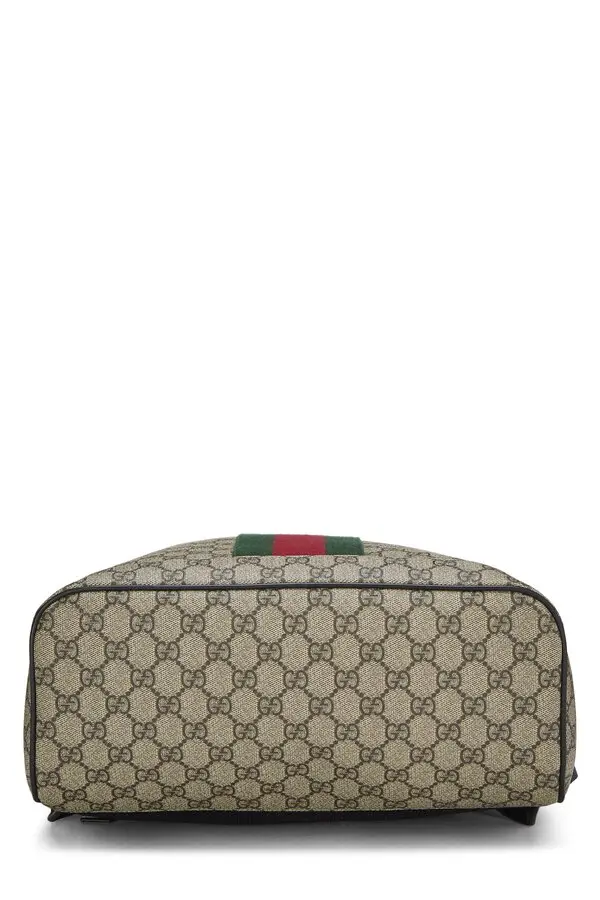 Gucci Original Gg Supreme Canvas Web Backpack - Black