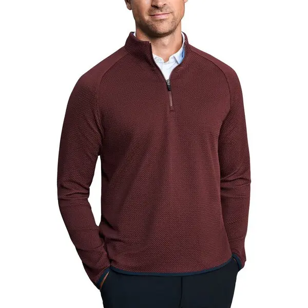 RHONE Founders Golf Quarter Zip - Cherry Bark