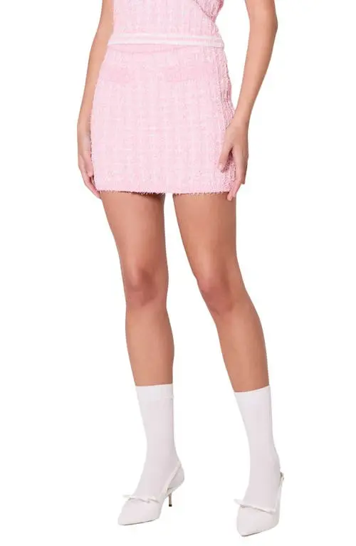 Endless Rose Plaid Knit Miniskirt