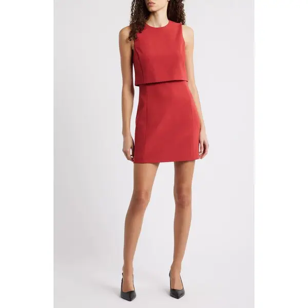 Theory Sleeveless Mini Dress - Claret
