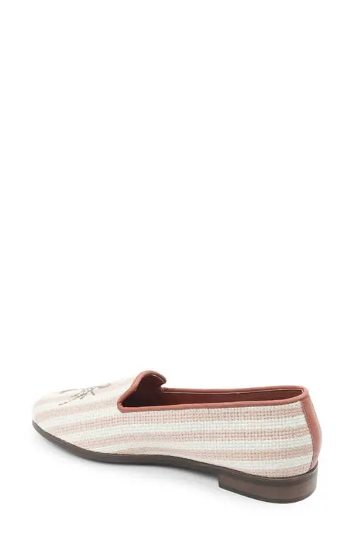 BYPAIGE Needlepoint Loafer - Tan/ivory Stripe