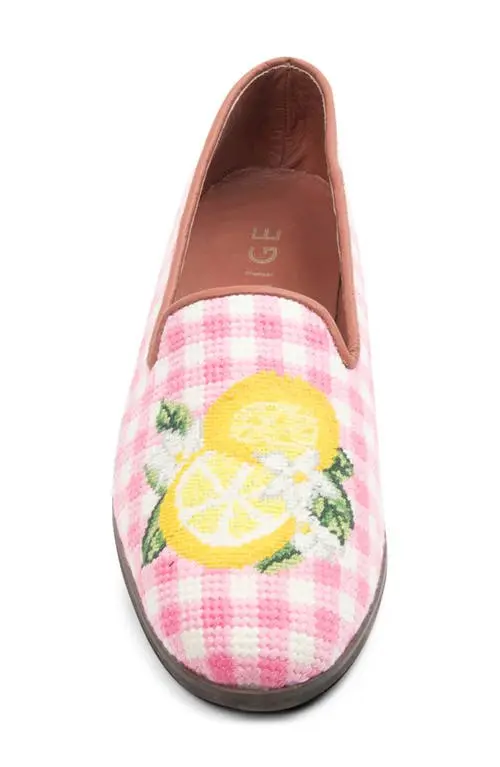 BYPAIGE Needlepoint Loafer - Pink/white Gingham