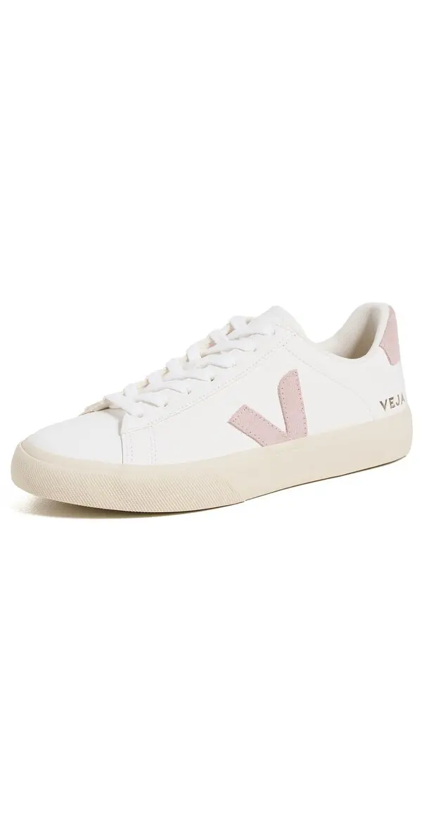 VEJA Campo Chromefree Leather Sneakers - Extra-white/babe