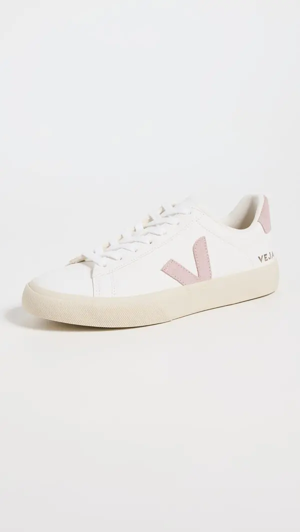 VEJA Campo Chromefree Leather Sneakers - Extra-white/babe