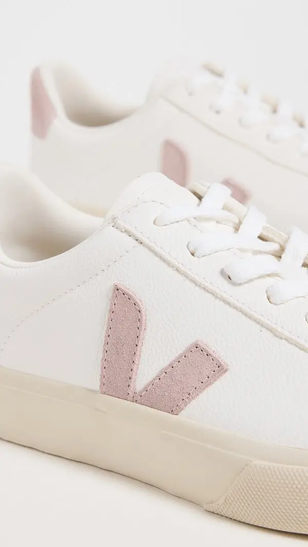 VEJA Campo Chromefree Leather Sneakers - Extra-white/babe