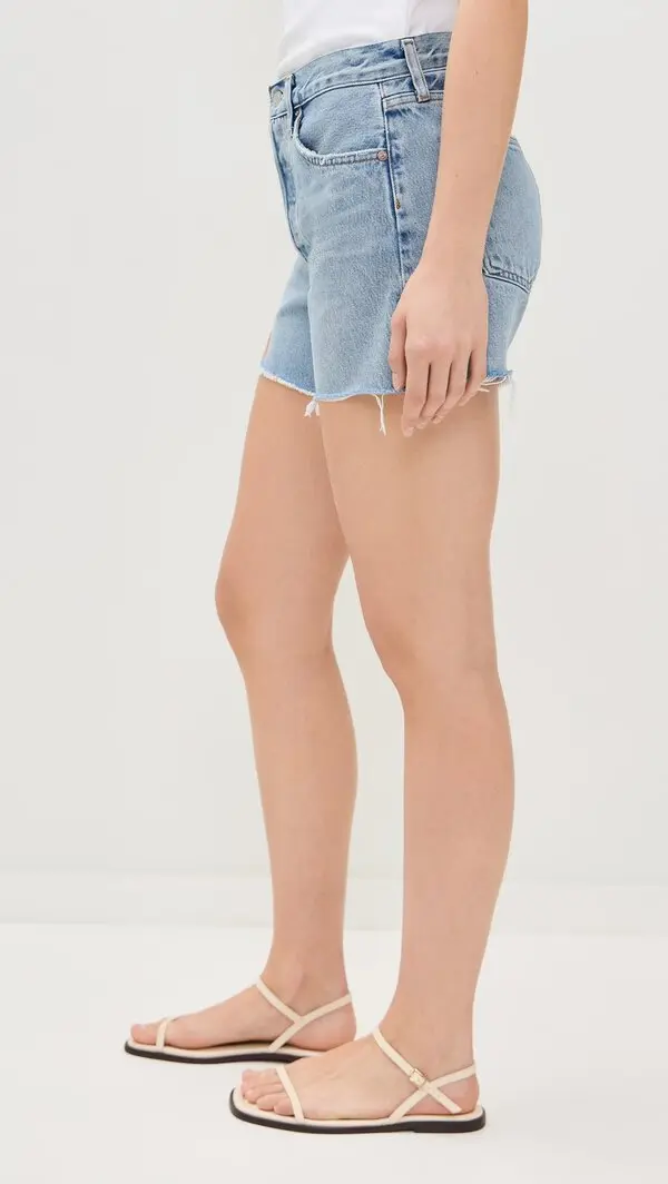 AGOLDE Parker Long Loose Fit Vintage Denim Shorts - Replica