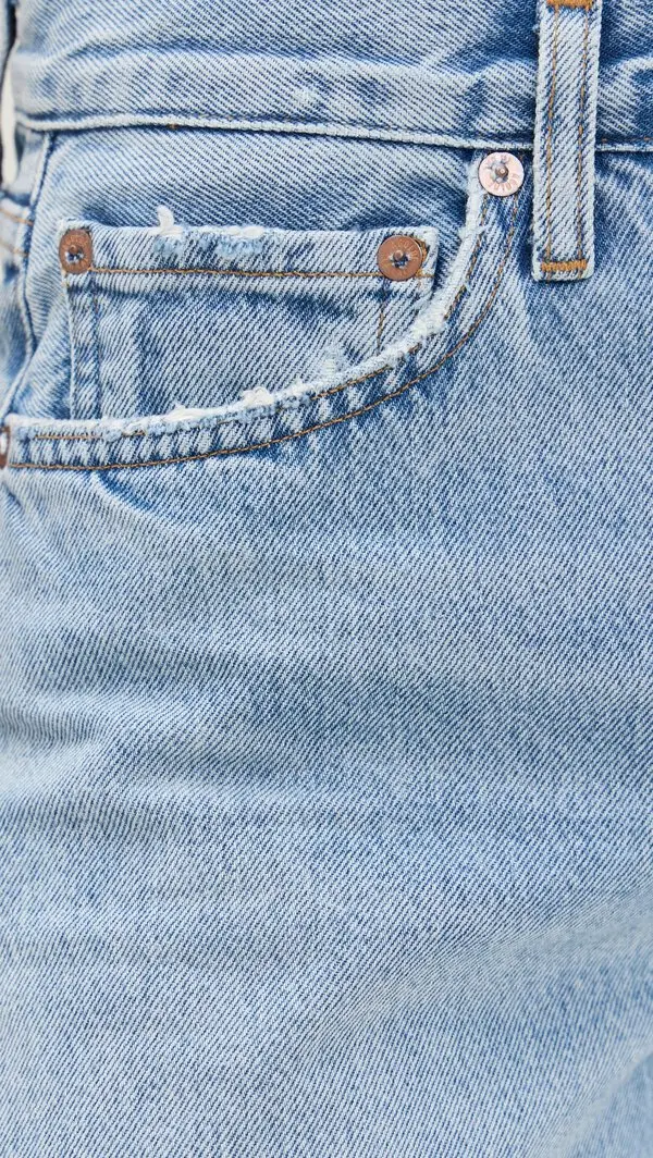 AGOLDE Parker Long Loose Fit Vintage Denim Shorts - Replica