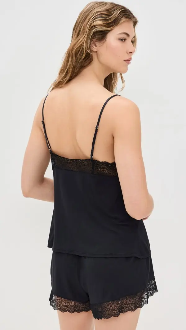 Eberjey Lara Cami & Shorts Pj Set - Black