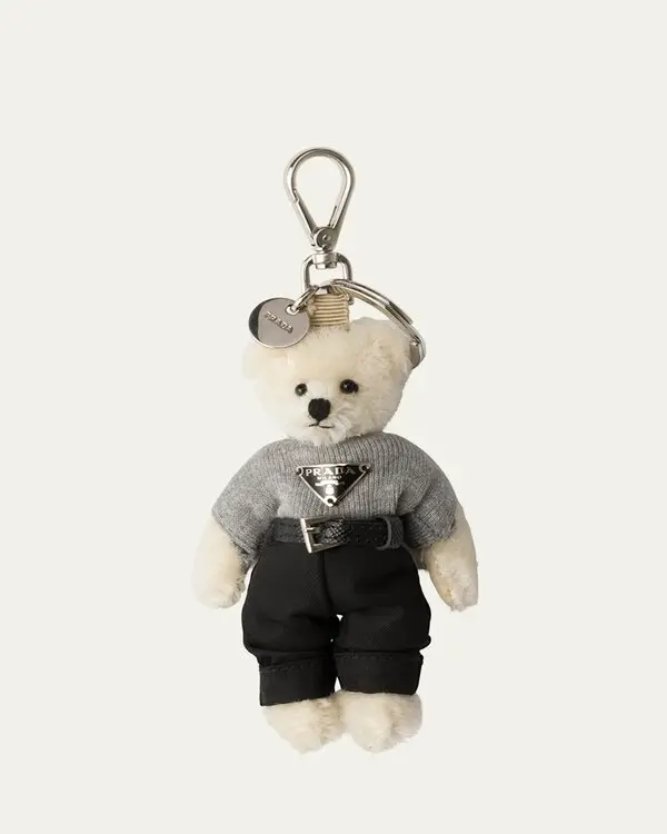 Prada Max Teddy Plush Bag Charm - Bianco