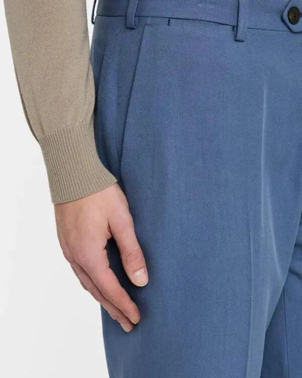 Emporio Armani Lyocell Twill Trousers - Blue