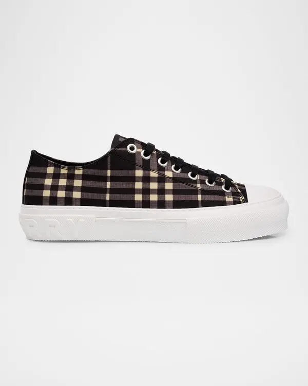 Burberry Check Cotton Low-top Sneakers - Black/calico Ip Chk