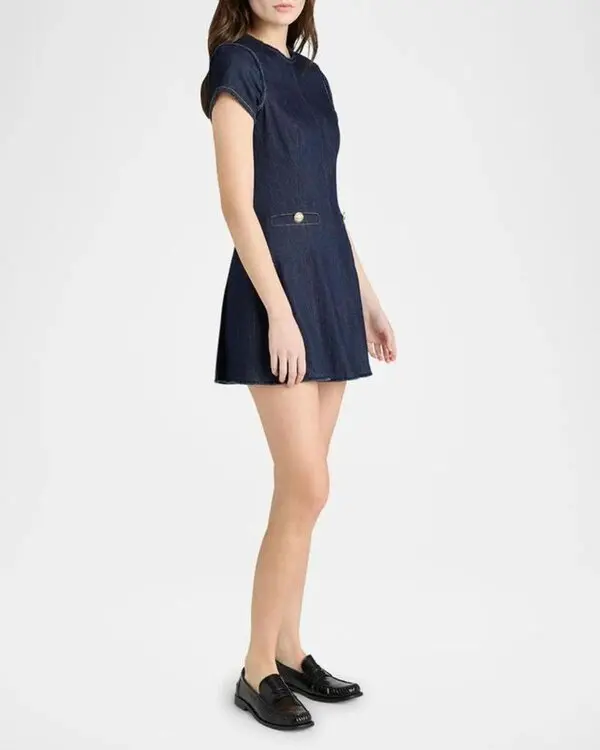 Cinq À Sept Nova Denim Mini Dress - Indigo
