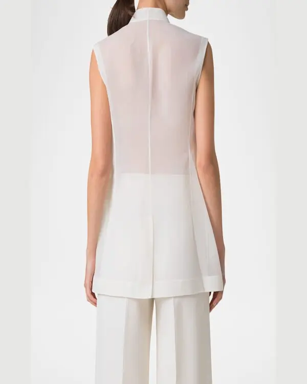 Akris Artina Long Silk Organza Vest