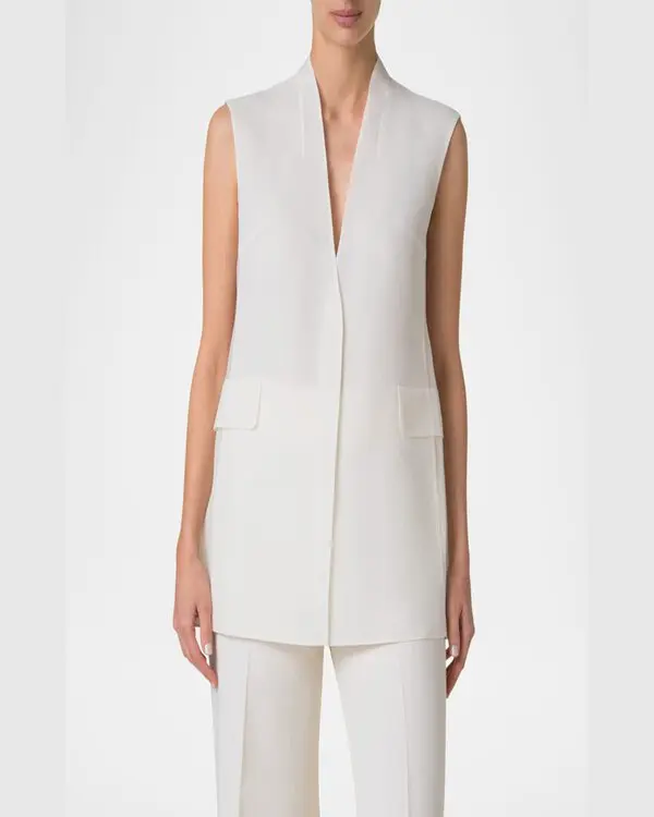 Akris Artina Long Silk Organza Vest