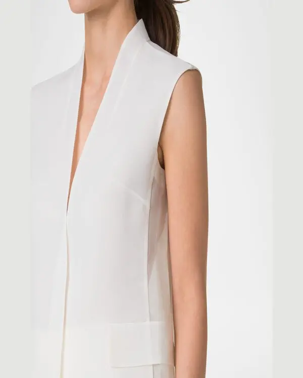 Akris Artina Long Silk Organza Vest