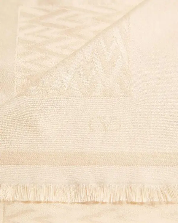 Valentino Garavani Toute La V Logo Jacquard Shawl - Brown