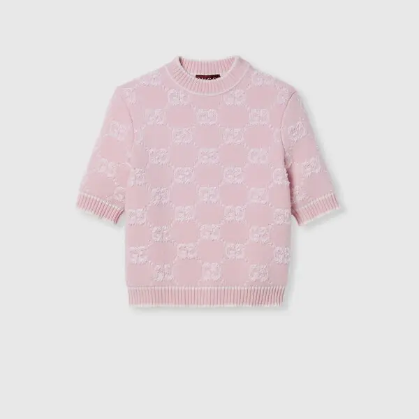 Buy Gucci Gg Wool Bouclé Jacquard Top - Pink At 43% Off | Editorialist