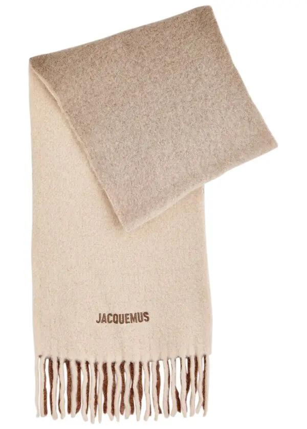 Jacquemus L'Echarpe Moisson Alpaca-Blend Scarf In Beige - 40% Off