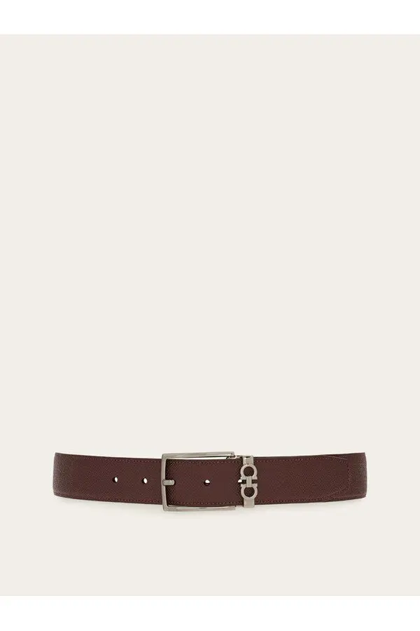FERRAGAMO Reversible Gancini Belt - Red