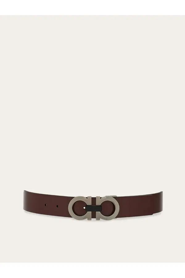 FERRAGAMO Reversible And Adjustable Gancini Belt - Black