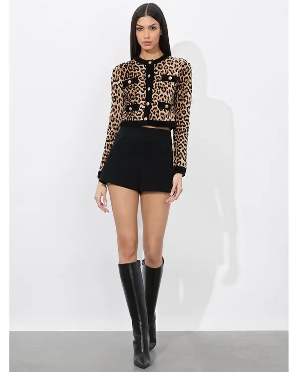 Alice + Olivia Leopard Print Cardigan