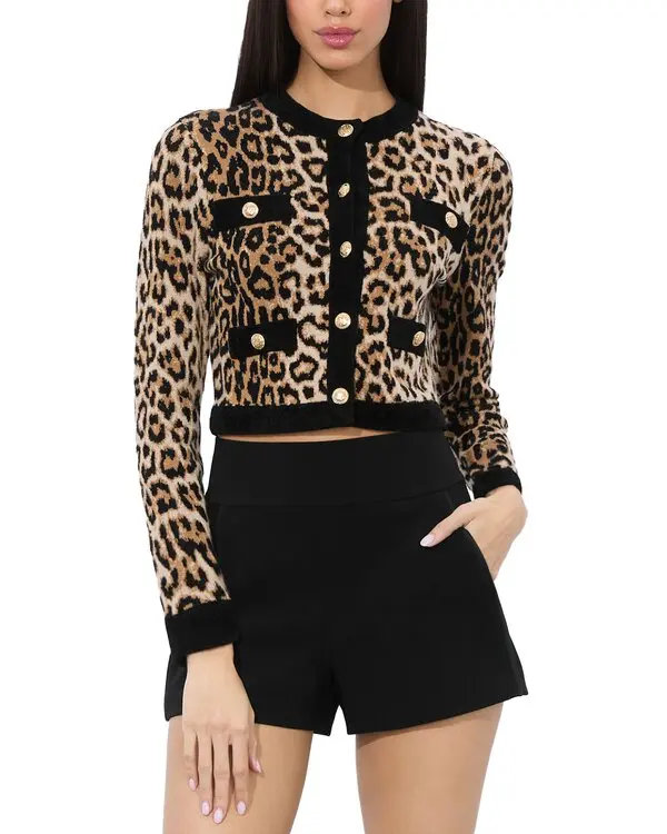 Alice + Olivia Leopard Print Cardigan